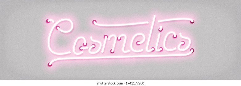 Vector Realistic Isolated Neon Sign Cosmetics Stock Vector (Royalty ...