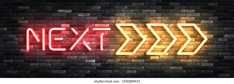 Vector Realistic Isolated Neon Sign Next Stock Vector (Royalty Free ...