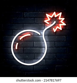 Vector Realistic Isolated Neon Sign Bomb Stock Vector (Royalty Free ...