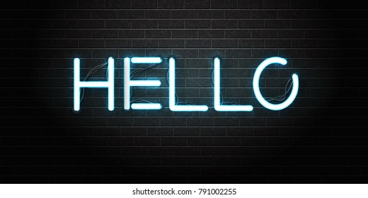 Vector Realistic Isolated Neon Sign Hello: เวกเตอร์สต็อก (ปลอดค่า ...