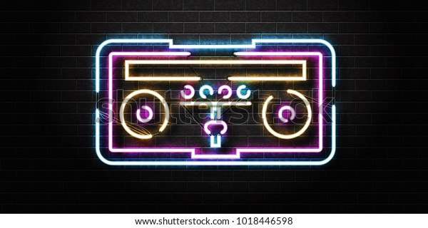 Vector Realistic Isolated Neon Sign Dj Stock Vector (Royalty Free ...