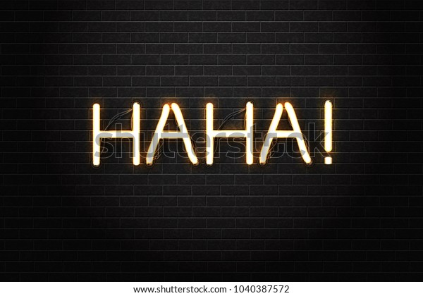 Vector Realistic Isolated Neon Sign Haha Stock Vector (Royalty Free ...