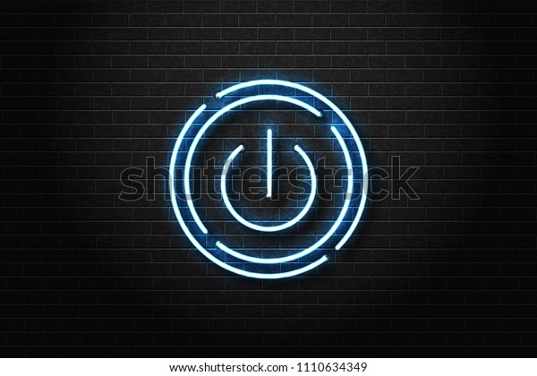 Vector Realistic Isolated Neon Sign Power Stock Vector (Royalty Free ...