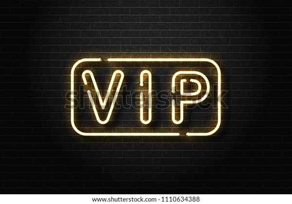 Vector Realistic Isolated Neon Sign Vip Stock Vector (Royalty Free ...