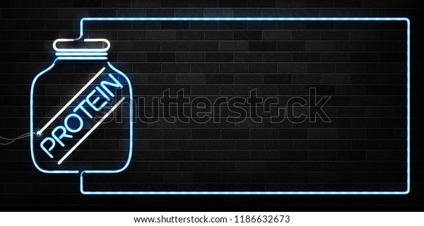 Vector Realistic Isolated Neon Sign Protein Stock Vector (Royalty Free ...