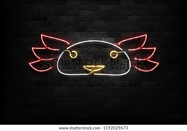 Stock vektor „Vector Realistic Isolated Neon Sign Axolotl“ (bez ...