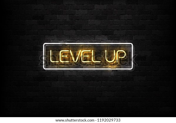 Vector Realistic Isolated Neon Sign Level Stock Vector (Royalty Free ...