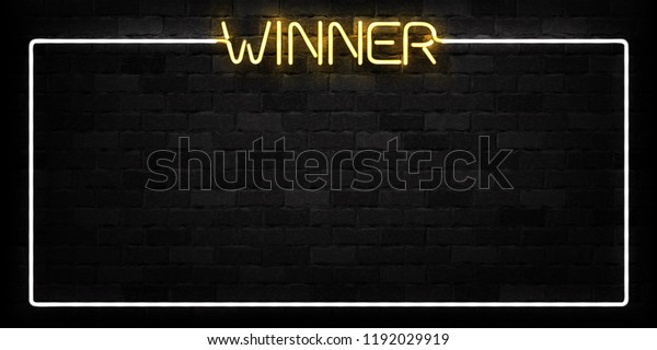 Vector Realistic Isolated Neon Sign Winner Stock Vector (Royalty Free ...