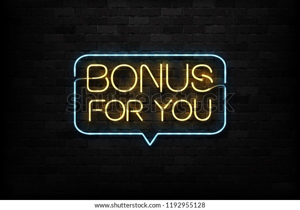 Vector Realistic Isolated Neon Sign Bonus Stock Vector (Royalty Free ...