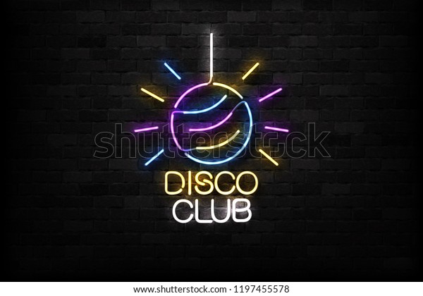 Vector Realistic Isolated Neon Sign Disco Stock Vector (Royalty Free ...