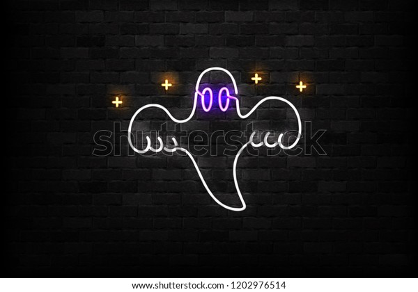Vector Realistic Isolated Neon Sign Ghost: vetor stock (livre de ...