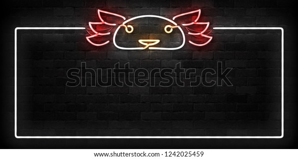 Vector Realistic Isolated Neon Sign Axolotl Stock Vector (Royalty Free ...
