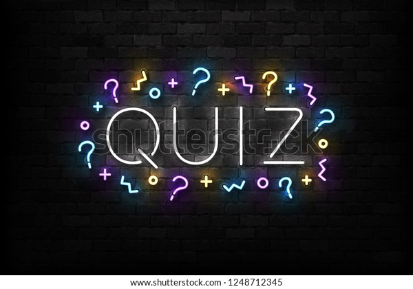 Vector Realistic Isolated Neon Sign Quiz Stock Vector (Royalty Free ...