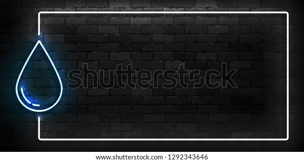 Vector Realistic Isolated Neon Sign Water Stock Vector (Royalty Free ...