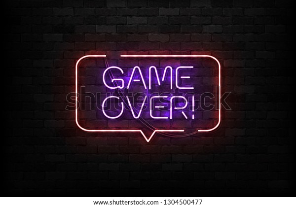 Vector Realistic Isolated Neon Sign Game Stock Vector (Royalty Free ...