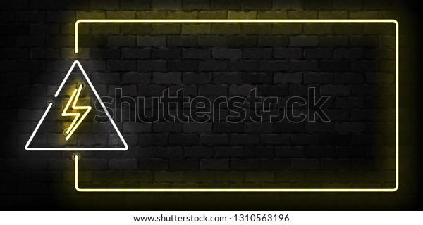 Vector Realistic Isolated Neon Sign Electricity Stock Vector (Royalty ...