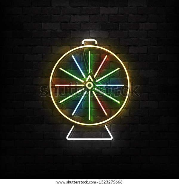 Vector Realistic Isolated Neon Sign Wheel: เวกเตอร์สต็อก (ปลอดค่า ...