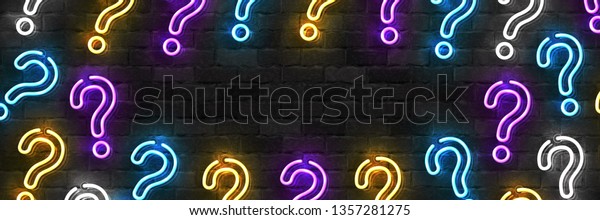 Vector Realistic Isolated Neon Sign Question Stock Vector (Royalty Free ...