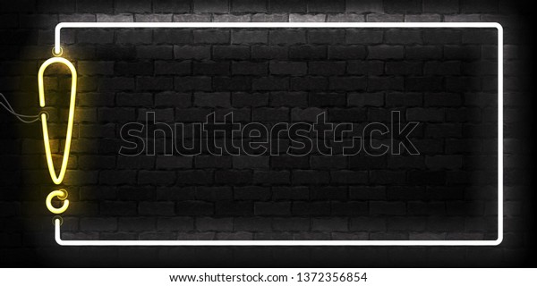Vector Realistic Isolated Neon Sign Exclamation Stock Vector (Royalty ...