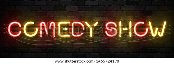Vector Realistic Isolated Neon Sign Comedy Stock Vector (Royalty Free ...