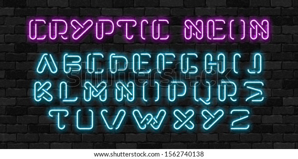 Vector Realistic Isolated Neon Sign Cryptic Stock Vector (Royalty Free ...