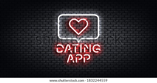 Vector Realistic Isolated Neon Sign Dating Stock Vector (Royalty Free ...