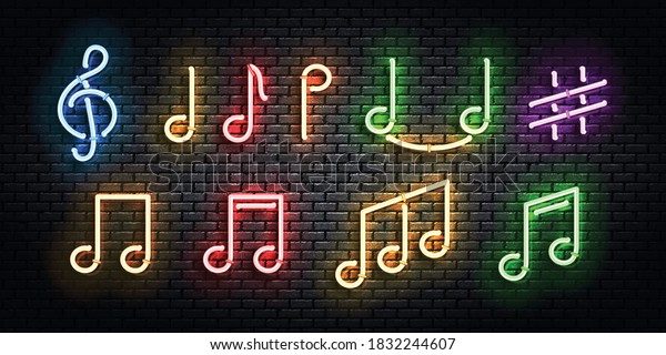 Vector Realistic Isolated Neon Sign Notes Stock Vector (Royalty Free ...