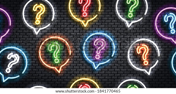 Vector Realistic Isolated Neon Sign Seamless Stock Vector (Royalty Free ...