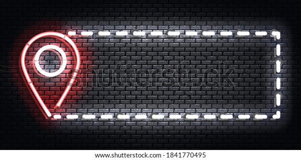 Vector Realistic Isolated Neon Sign Map Stock Vector (Royalty Free ...