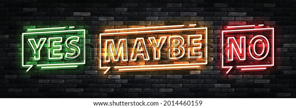 Vector Realistic Isolated Neon Sign Yes Stock Vector (Royalty Free ...