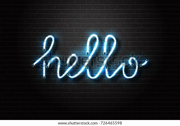 Vector Realistic Isolated Neon Sign Hello Stock Vector (Royalty Free ...