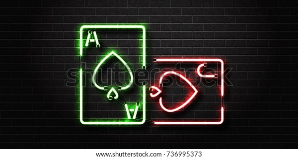 Vector Realistic Isolated Neon Sign Blackjack Stock Vector (Royalty ...