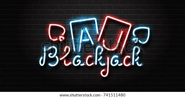 Vector Realistic Isolated Neon Sign Blackjack Stock Vector (Royalty ...