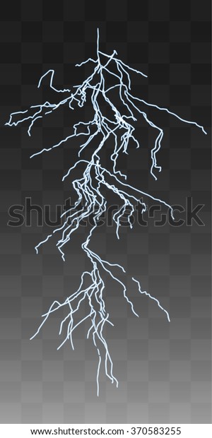 Vector Realistic Lightnings Thunderbolt On Transparent Stock Vector ...