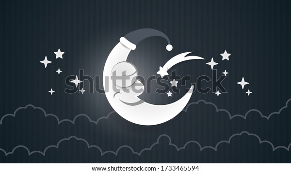 Vector Realistic Moon Smiling Moon Wishing Stock Vector (Royalty Free ...