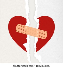 Vector Realistic Paper Textured Torn Heart Stock Vector (Royalty Free ...