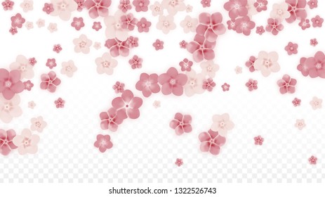 Vector Realistic Pink Flowers Falling On Stock Vector (Royalty Free ...