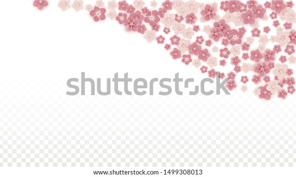 Vector Realistic Pink Flowers Falling On: vector de stock (libre de ...