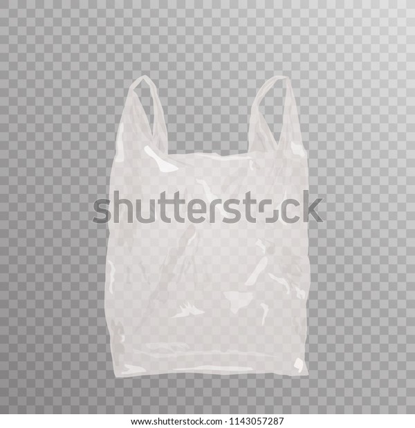 Vector Realistic Plastic Bag On Transparent Stock Vector (Royalty Free ...