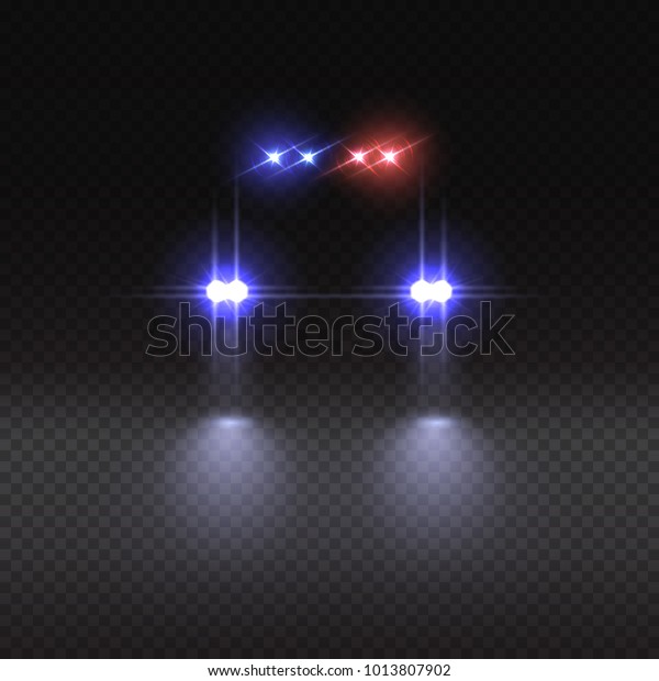 Vector Realistic Police Car Light Effect Stock Vector (Royalty Free ...