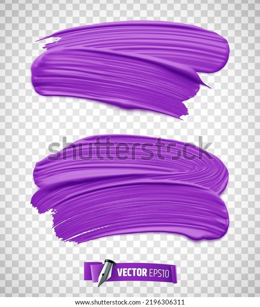 Vector Realistic Purple Paint Brush Strokes Stock Vector (Royalty Free ...