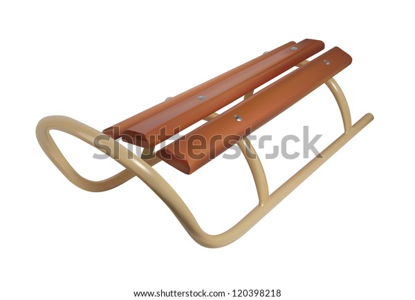 Vector Realistic Sleigh Isolated On White Stock Vector (Royalty Free ...