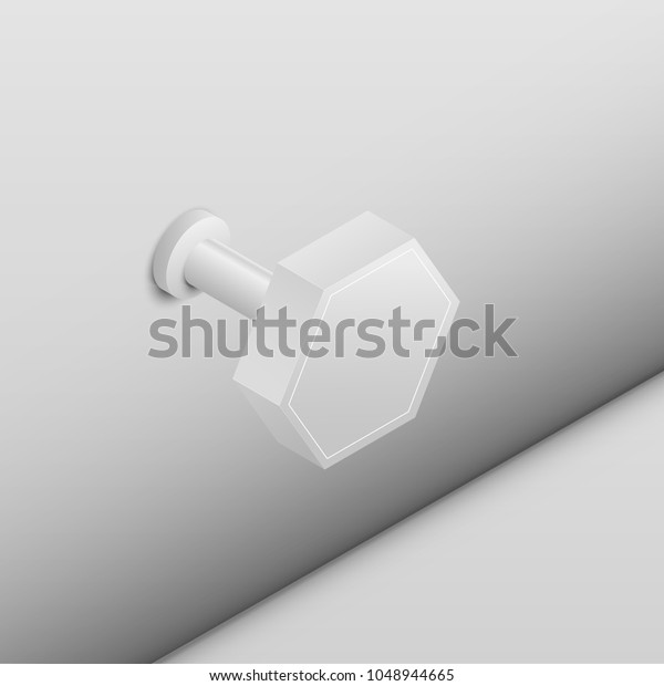 Vector Realistic White Hexagon Label Design Stock Vector (Royalty Free ...
