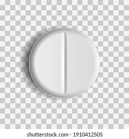 Vector Realistic White Pill Shadow Isolated Stock Vector (Royalty Free ...