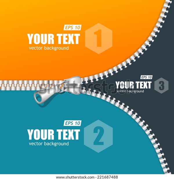 Vector Realistic Zippers Banner 1 2 Stock Vector (Royalty Free ...