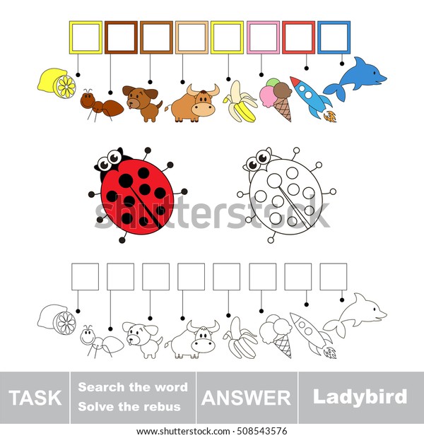 Vector Rebus Game Preschool Kids Easy Stock Vector (Royalty Free ...
