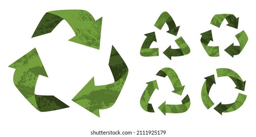 Vector Recycling Upcycling Signs Isolated Icons Stock Vector (Royalty ...