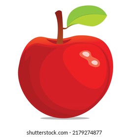 Vector Red Apple Icon White Background Stock Vector (Royalty Free ...