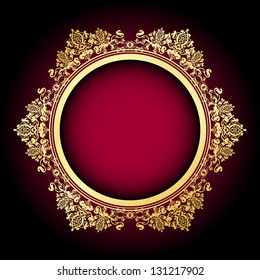 Vector Red Background Gold Frame Stock Vector (Royalty Free) 131217902 ...