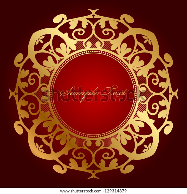 Vector Red Background Gold Ornament Stock Vector (Royalty Free ...